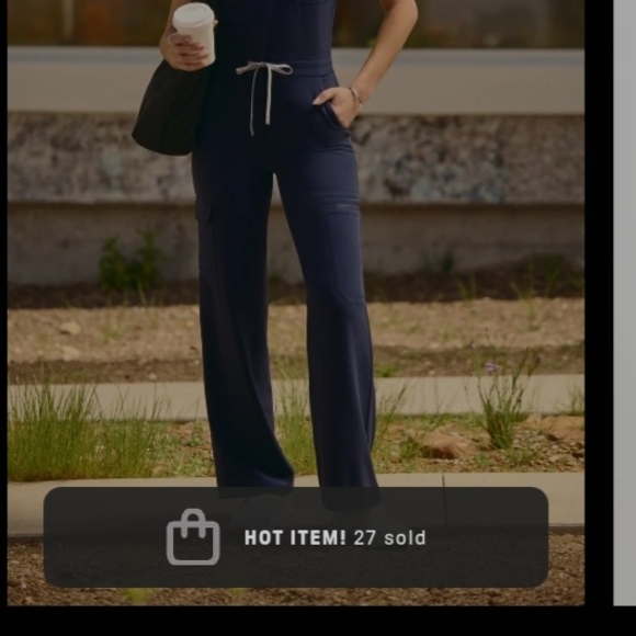 Fabletics | Pants & Jumpsuits | Fabletics Navy Blue Wide Leg Scrub ...